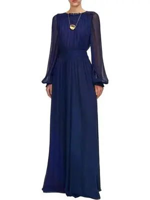 JOSEPH Olivia Crinkle-effect Dress - Blue