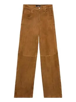 7 For All Mankind Stovepipe Straight In Suede - Brown