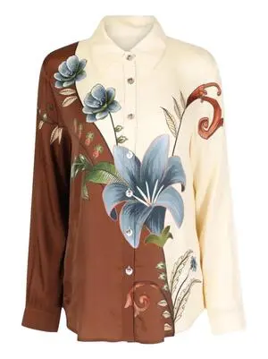 FARM RIO Farm Rio Milena Floral Print Shirt