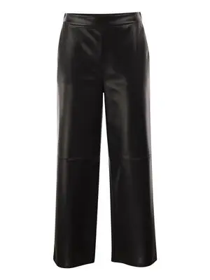 Max Mara Smmamati Wide-leg Faux Leather Trousers - Black