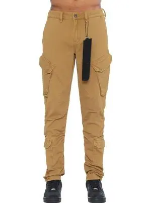 CULT OF INDIVIDUALITY Rocker Slim Straight Cargo Pants - Brown Sugar