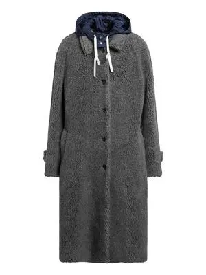 Miu Miu Slate Shearling-effect Coat - Gray