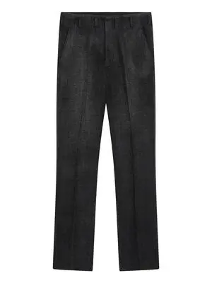 Prada Wool Trousers With Chevron Pattern - Black
