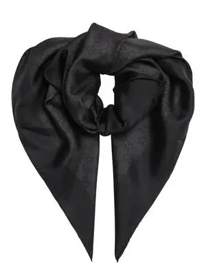 Gucci Printed Silk Twill Carre With Gg Print - Black