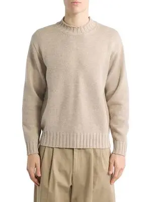 DUNST Gender Inclusive Chunky Roll Neck Sweater - Light Pebble