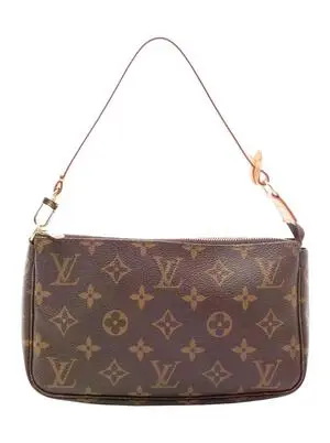 LOUIS VUITTON 2001 Monogram Pochette Accessoires Shoulder Bag - Brown