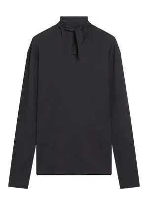 LEMAIRE Lemaire Dark Grey Long-Sleeved Sweater With Scarf Detail Women Gray