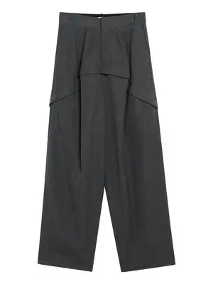 Loewe Charcoal Grey Melange Wool Trousers - Gray