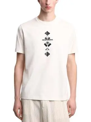 Emporio Armani Regular Fit Crewneck Logo Graphic T-shirt - Arctic Wolf
