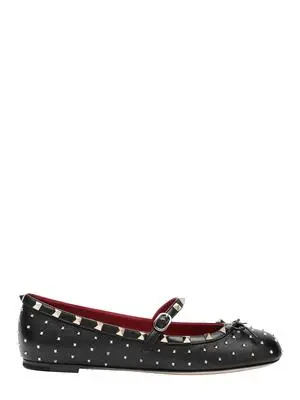 Valentino Garavani Rockstud Leather Ballerinas - Black