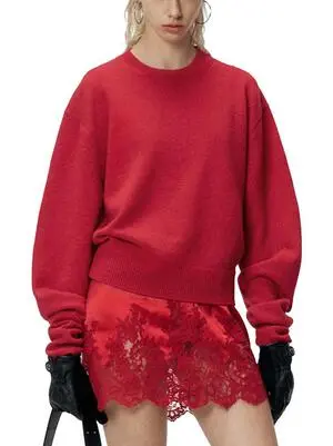 L'EMIUNE Wool & Cashmere Round Neck Sweater - Rd