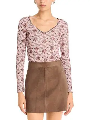 Johnny Was Lindey Wide V Neck Long Sleeve Top - Asher