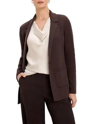 NIC+ZOE Cotton Blend Knit Blazer - Java