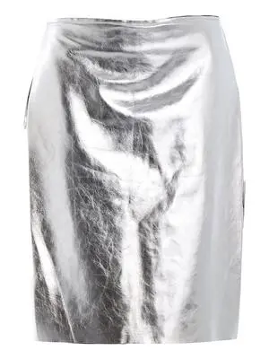 ZANKOV Johanna Leather-wool Mini Skirt - Silver