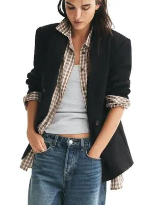H&M Double-breasted Casual Blazer - Black