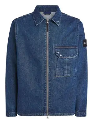 Stone Island Denim Zip-up Overshirt - Blue