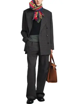 Dries Van Noten Wool Straight Trousers - Brown