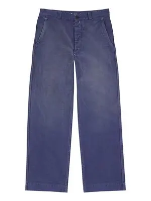Auralee Garment-dyed Organic Cotton Trousers - Navy