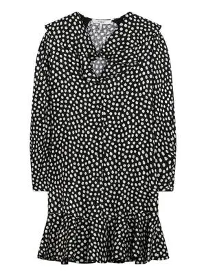 Chloé Silk Jacquard Mini Dress With Polka Dot Print - Black