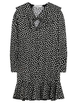 Chloé Silk Jacquard Mini Dress With Polka Dot Print - Black