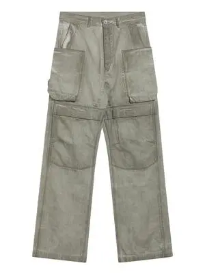 Rick Owens Drkshdw Sand Vintage-Effect Cargo Trousers Men Cream