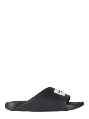 Givenchy Givenchy Black Rubber Label Slide Flat Mules Men Black