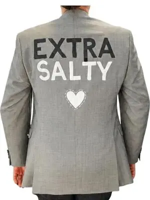 THE DIVINE REBEL COLLECTIVE Extra Salty Blazer - Grey