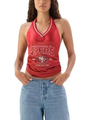 OFF SEASON Jersey Halter Top - Red