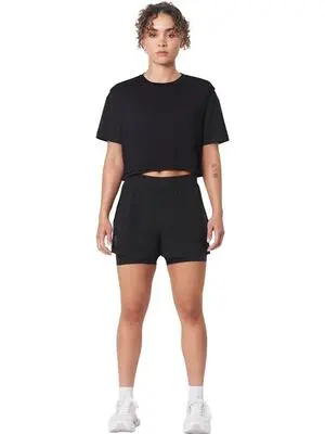 ASRV Supima Ice Skin Reversible Crop Tee - Black/black