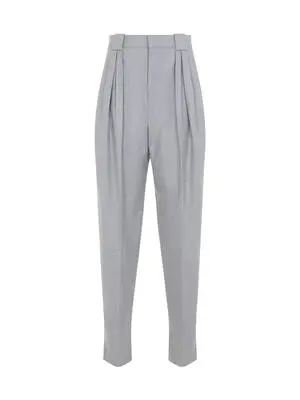Bottega Veneta Compact Wool Tapered Pants - Gray