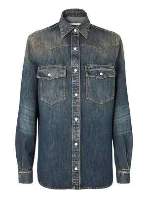 FENDI Fendi Washed Blue Denim Shirt
