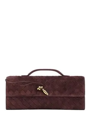 Bottega Veneta Andiamo Suede Clutch - Red