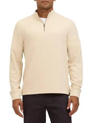 THREADS 4 THOUGHT Kace Herringbone Brushed Jacquard Quarter Zip Pullover - Tapioca
