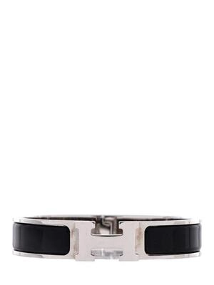 Hermès Clic H Bracelet Enamel Narrow - Black