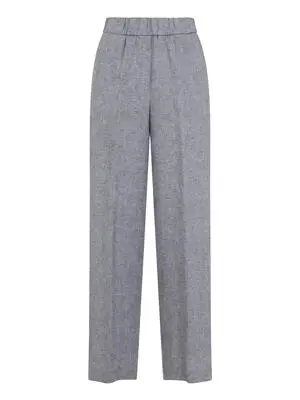 Peserico Peserico Linen Straight Pants Women Blue