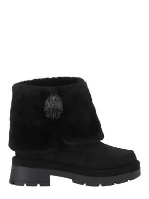 Kurt Geiger Suede And Faux Fur Blighty Cozy Ankle Boots - Black