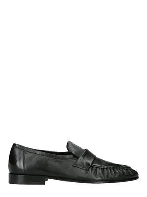 THE ROW Soft Leather Loafers - Black