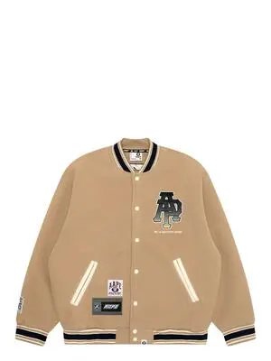 AAPE BY *A BATHING APE Logo Varsity Jacket 'beige/light' Tan