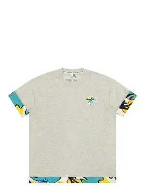 AAPE Moonface Contrasting-trimmed Tee /heather - White