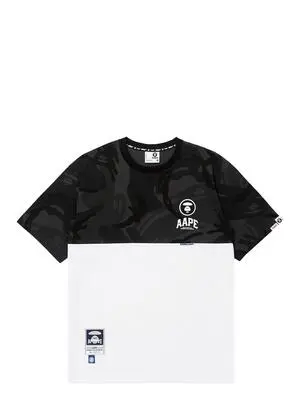 AAPE Moonface Patch Panelled Tee /multi - Black