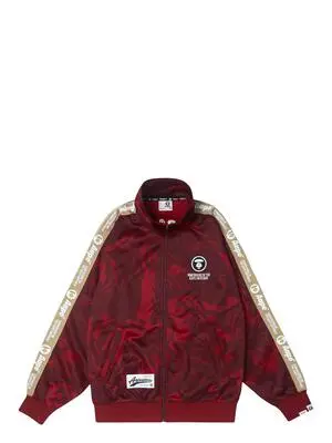 AAPE Moonface Embroidered Track Jacket 'burgundy/multi - Red