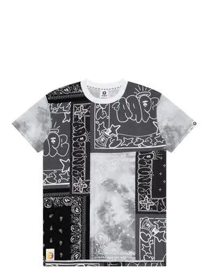 AAPE BY *A BATHING APE Moonface Bandana Printed Tee 'black' Black
