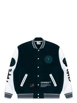 AAPE Moonface Embroidered Jacket /navy - Green