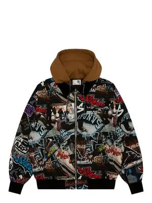 AAPE Logo Graffiti Print Hooded Jacket 'multi - Multicolor