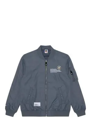 AAPE BY *A BATHING APE Moonface Patch Zip-up Bomber Jacket 'grey/light' Grey