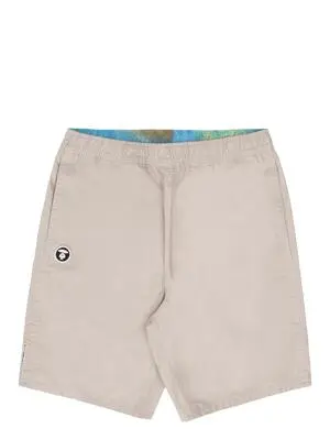 AAPE Moonface Embroidered Reversible Camo Shorts 'beige/grey - Tan