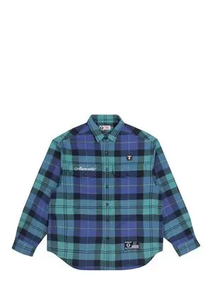 AAPE Moonface Check Shirt /purple - Blue