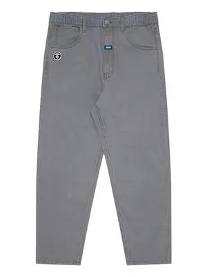 AAPE Moonface Patch Relaxed Denim Pants /light - Grey