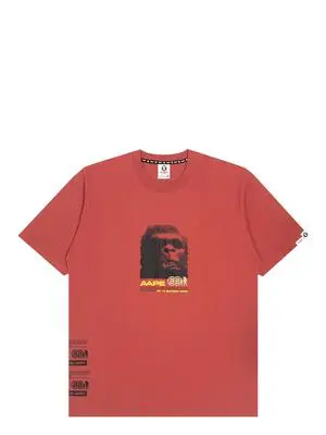 AAPE Moonface Graphic Printed Tee 'red/brown'