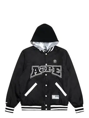 AAPE BY *A BATHING APE Moonface Reversible Hooded Snap-button Jacket 'black' Black